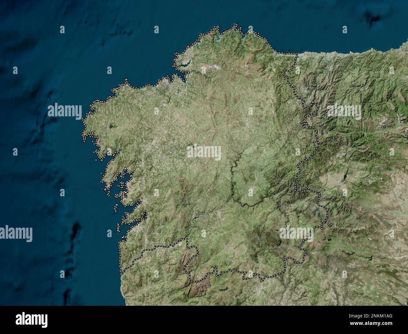 Galicia, autonomous community of Spain. High resolution satellite map Stock Photo - Alamy