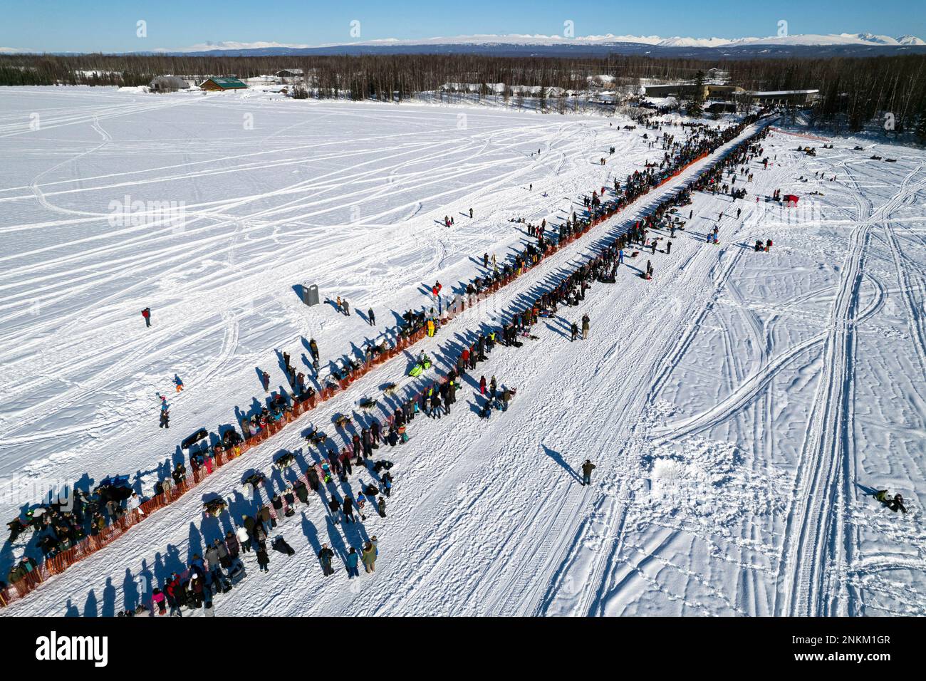 Ryan Redington mushes across Willow Lake during the restart of the ...