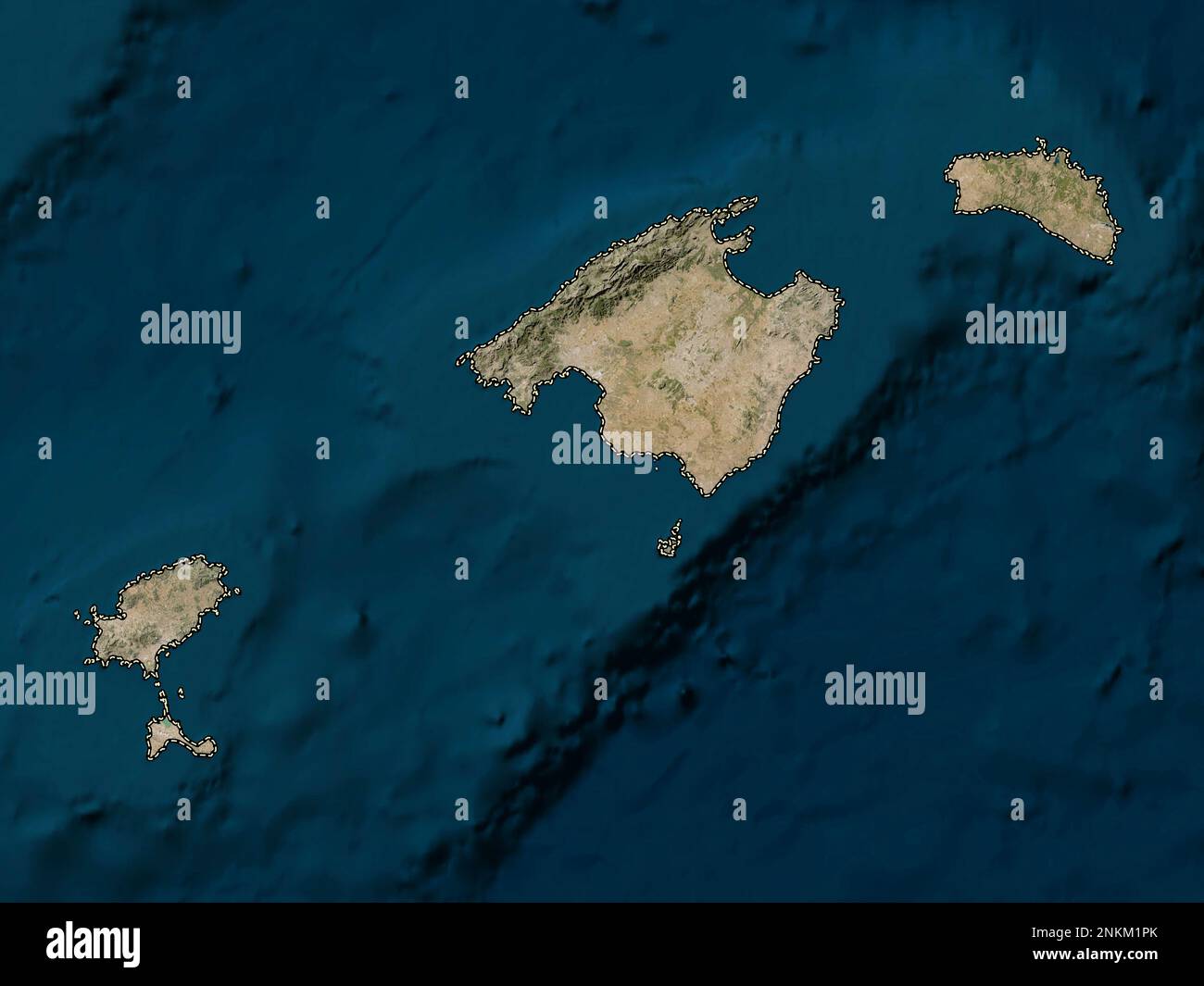 Islas Baleares, autonomous community of Spain. Low resolution satellite ...