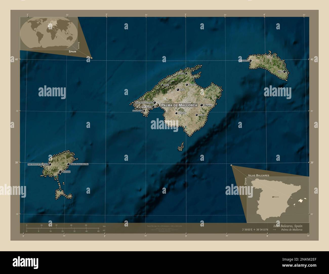 Islas Baleares, autonomous community of Spain. High resolution ...