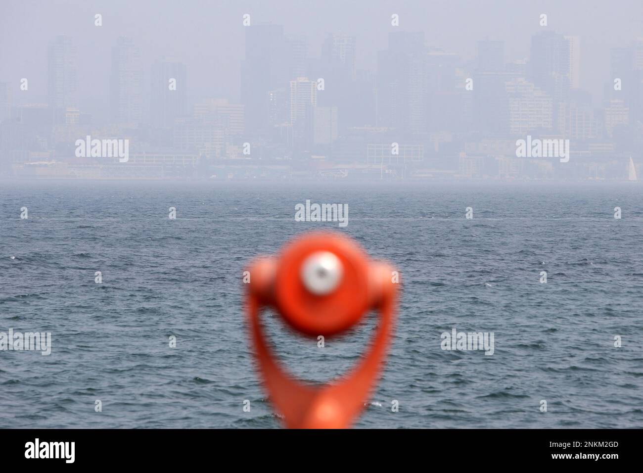 Downtown Seattle is barely visible from West Seattle as wildfire smoke ...