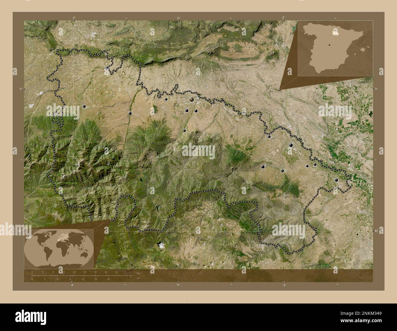 La Rioja, autonomous community of Spain. Low resolution satellite map ...