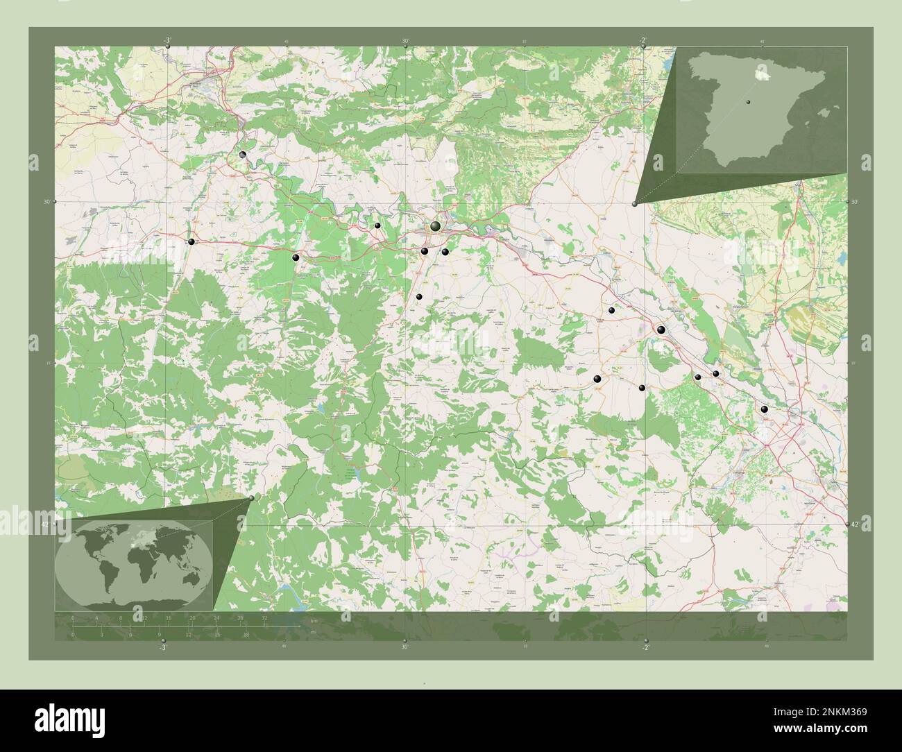La Rioja, autonomous community of Spain. Open Street Map. Locations of ...