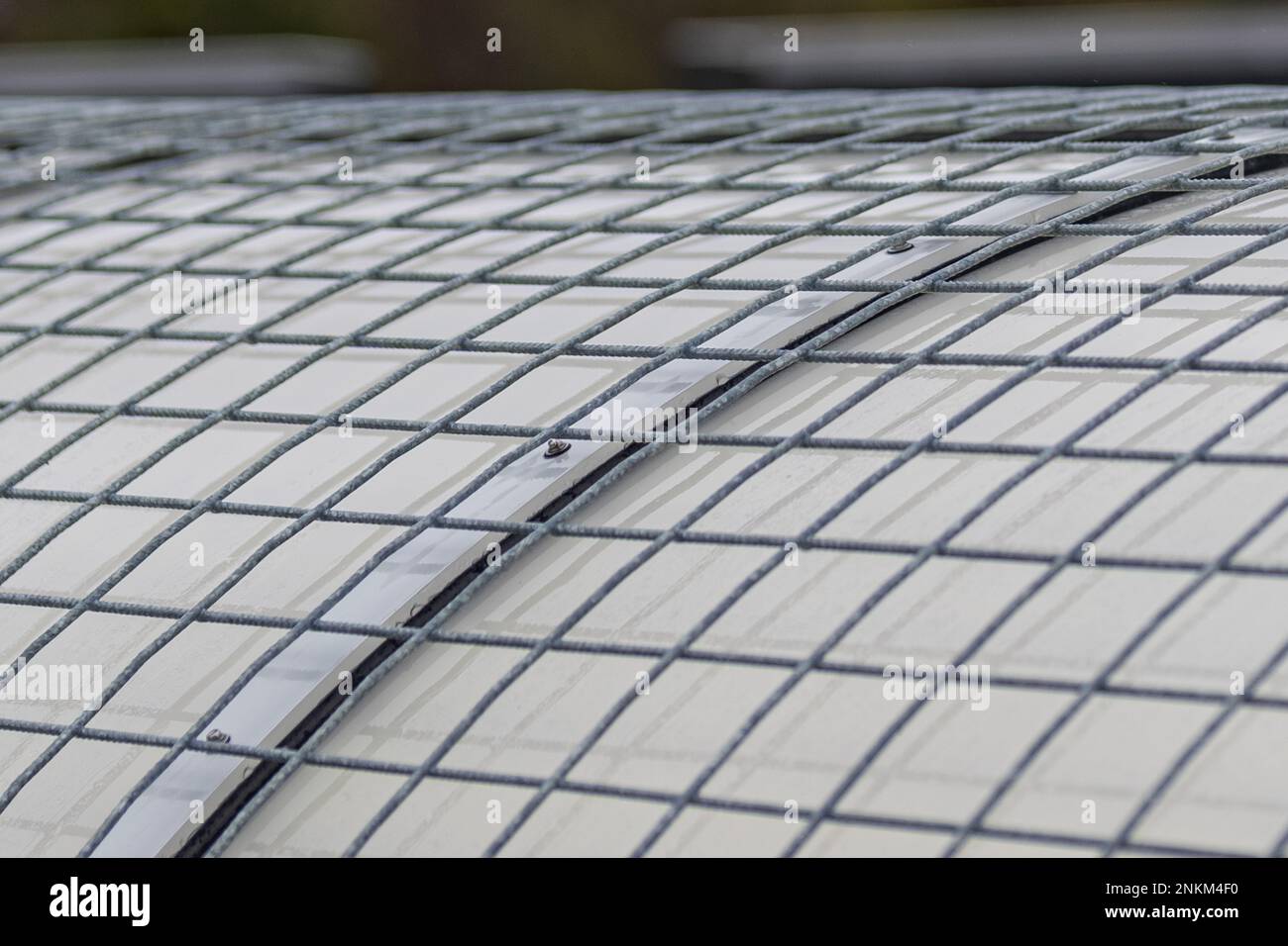 Barrel vault skylight screen fall protection guard installed on a ...