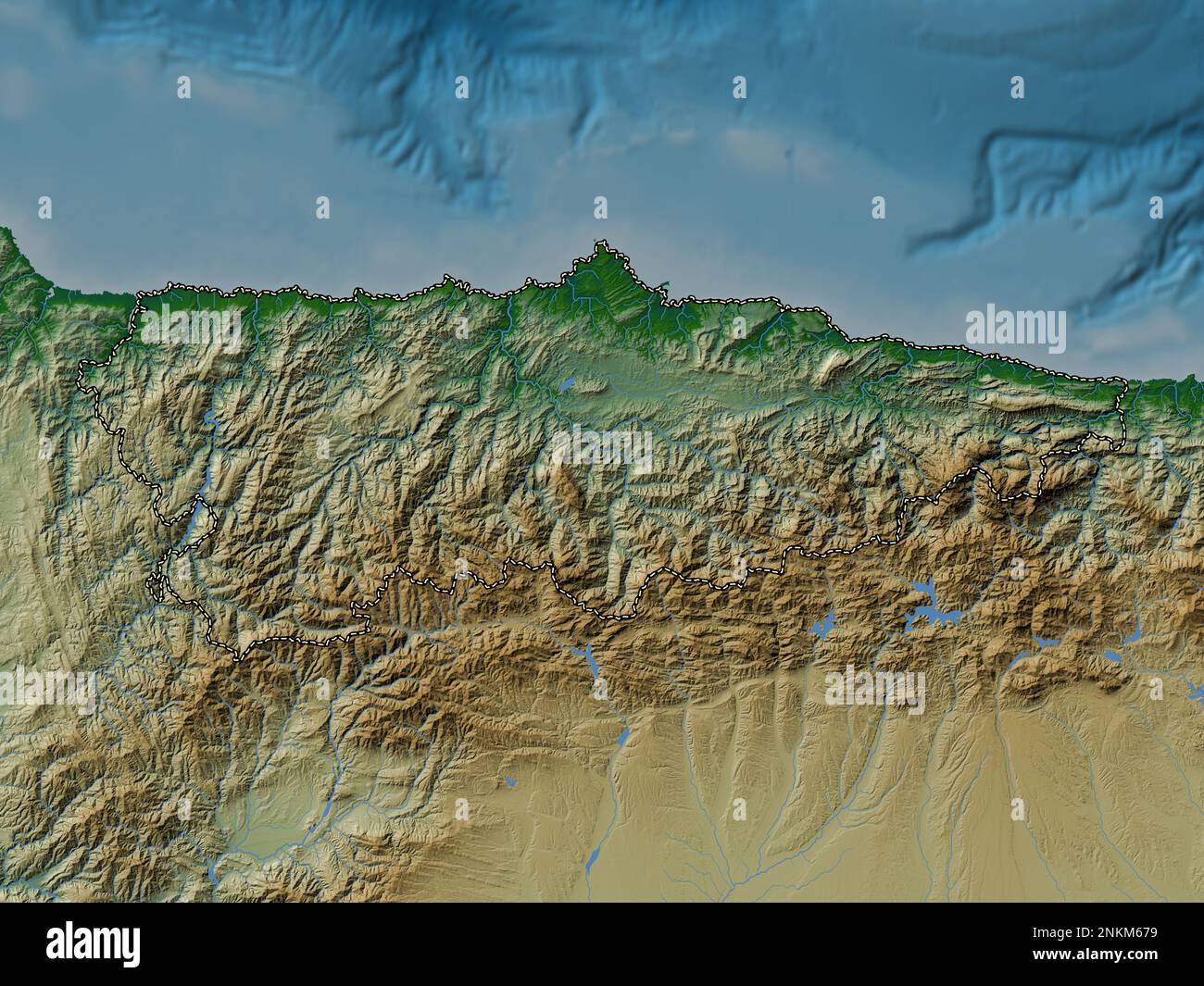 Asturias map rivers hi-res stock photography and images - Alamy