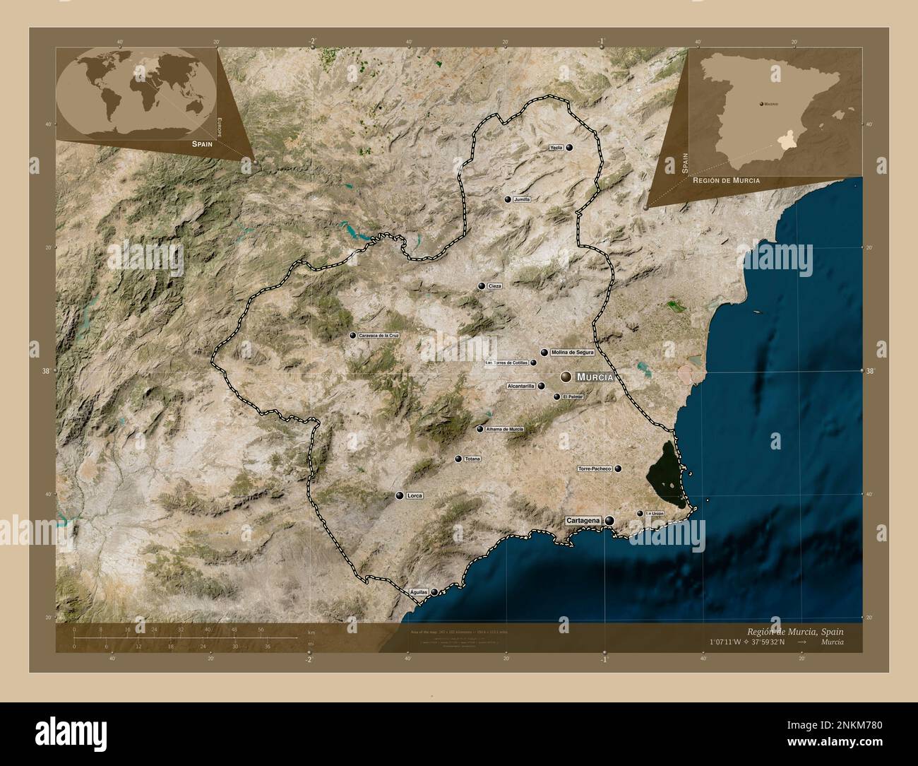 Region de Murcia, autonomous community of Spain. Low resolution ...