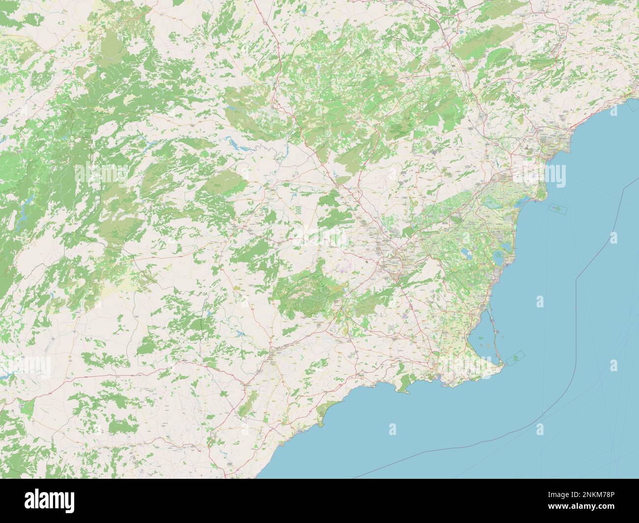 Region de Murcia, autonomous community of Spain. Open Street Map Stock ...