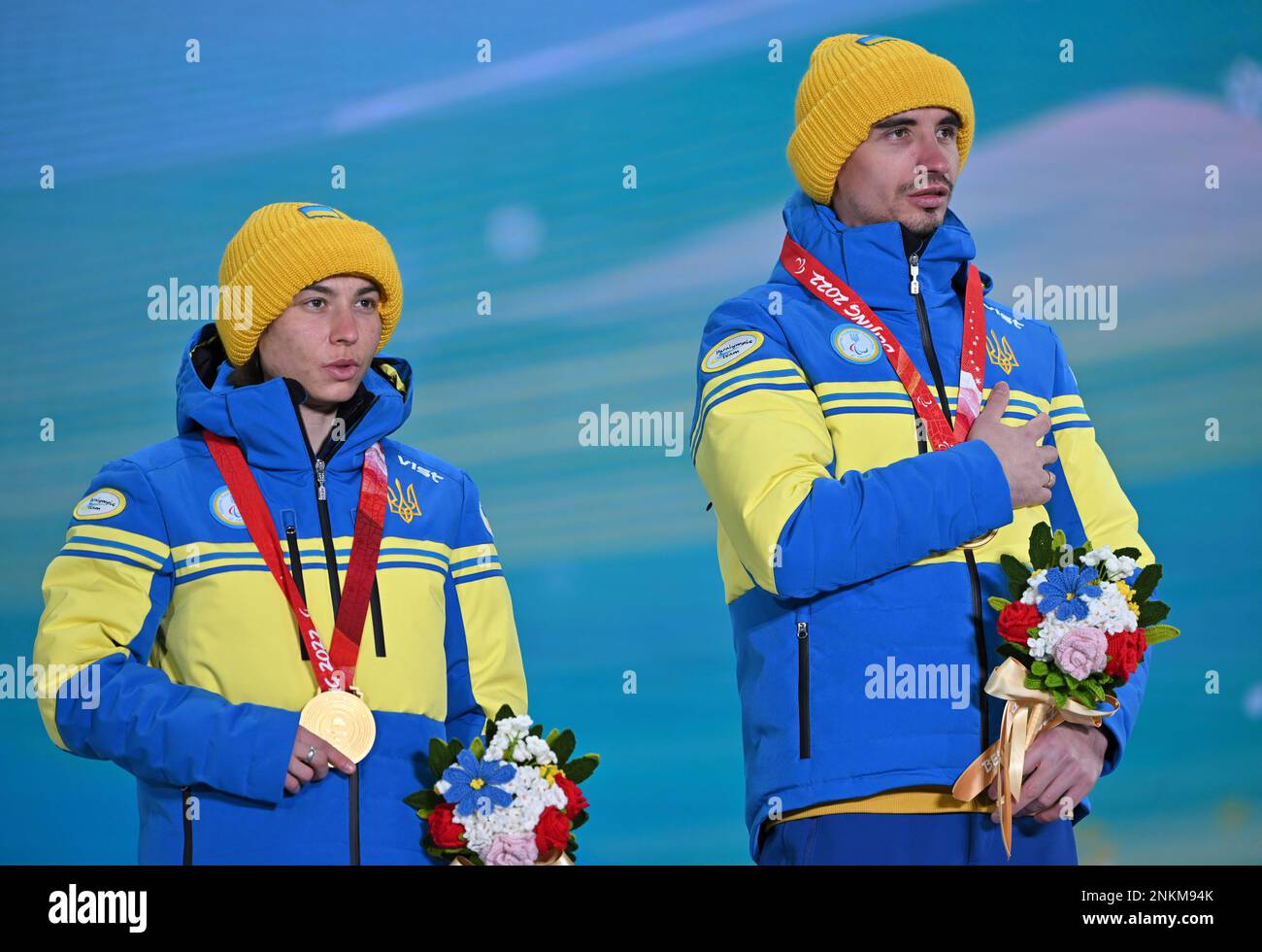 Ukraine's Oksana SHYSHKOVA and her guide MARCHENKO Andriy, gold ...