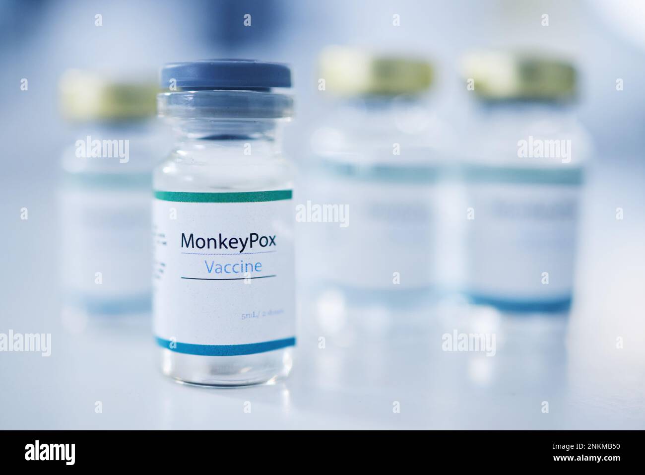 Monkeypox vaccine, backgrounds and medicine vial for protection, safety ...