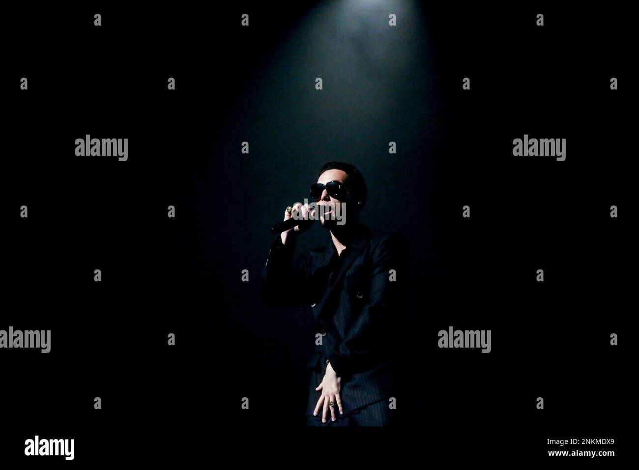 The singer C Tangana performs at the Wizink Center, on March 5, 2022 ...
