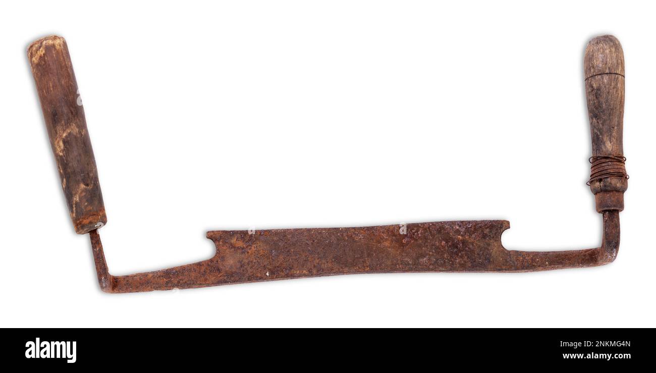 old debarker on a white background Stock Photo - Alamy