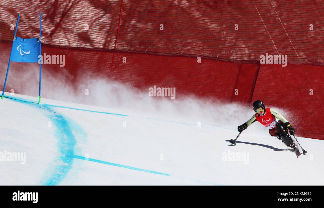 Germany's FORSTER Anna-Lena competes during the Women's Downhill ...