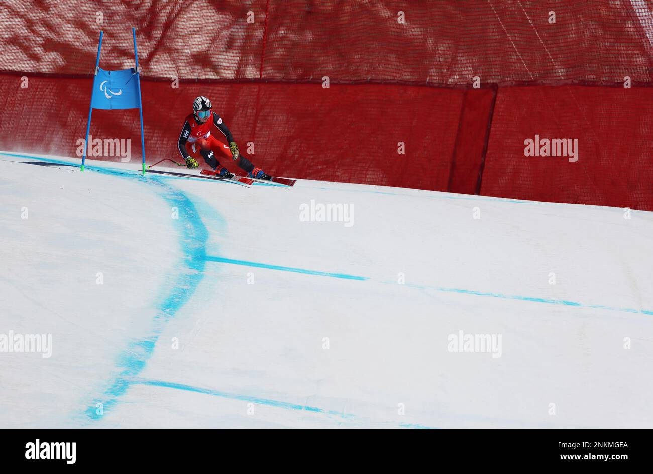 Canada's Mollie Jepsen competes during the Women's Downhill Standing ...