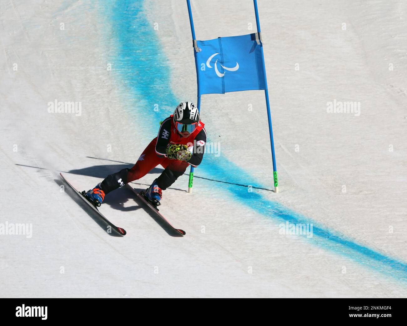 Canada's Mollie Jepsen competes during the Women's Downhill Standing ...