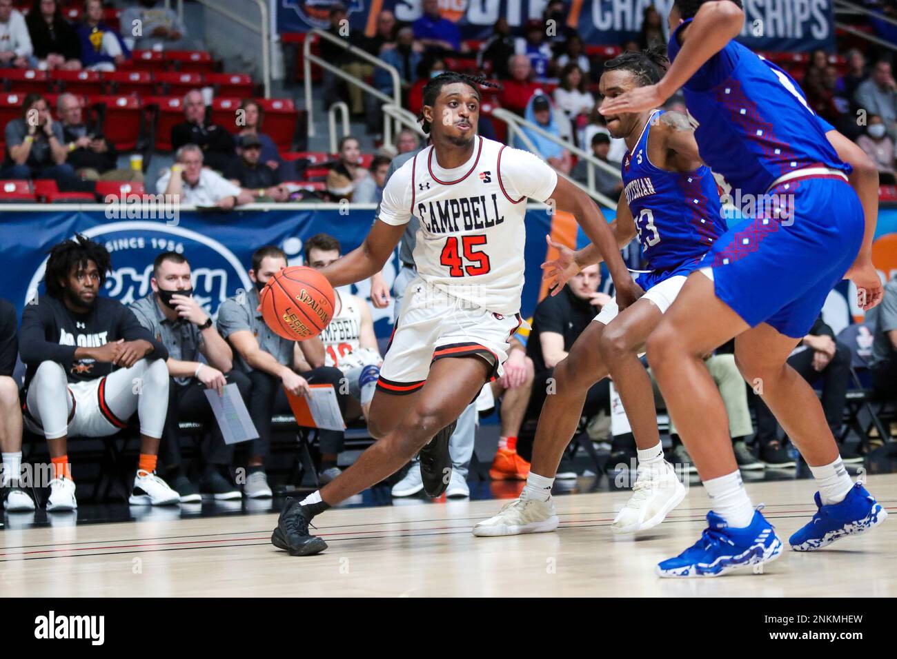 CHARLOTTE, NC - MARCH 02: Cedric Henderson Jr. (45) of the Campbell ...