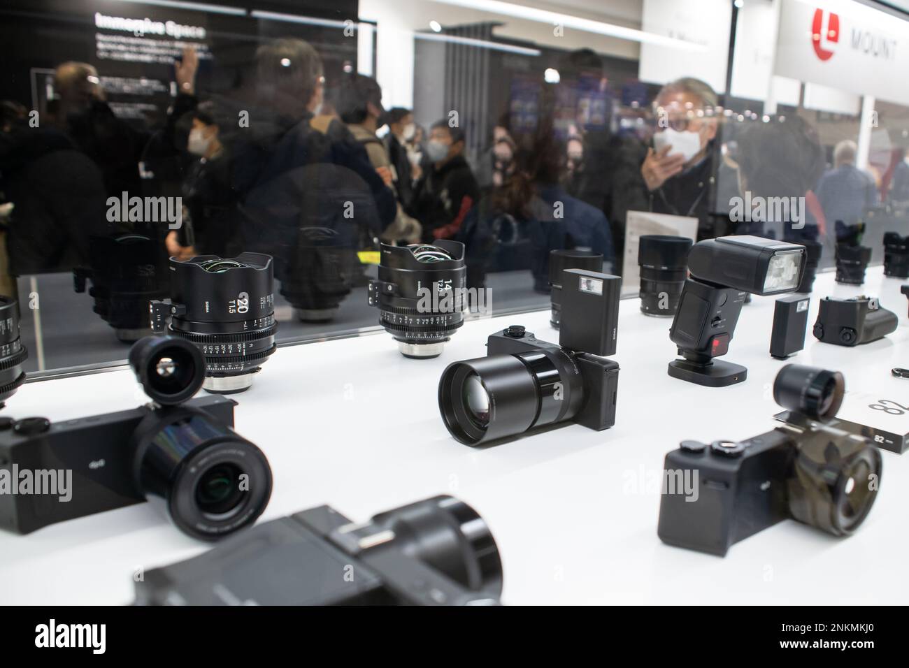Sigma lenses and cameras: February 24, 2023, Yokohama, Japan: Visitors ...