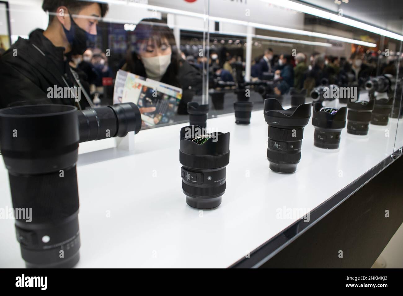 Sigma lenses and cameras: February 24, 2023, Yokohama, Japan: Visitors ...
