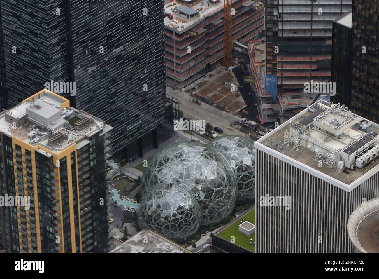 The Amazon campus, including the Doppler Building and the Spheres are ...