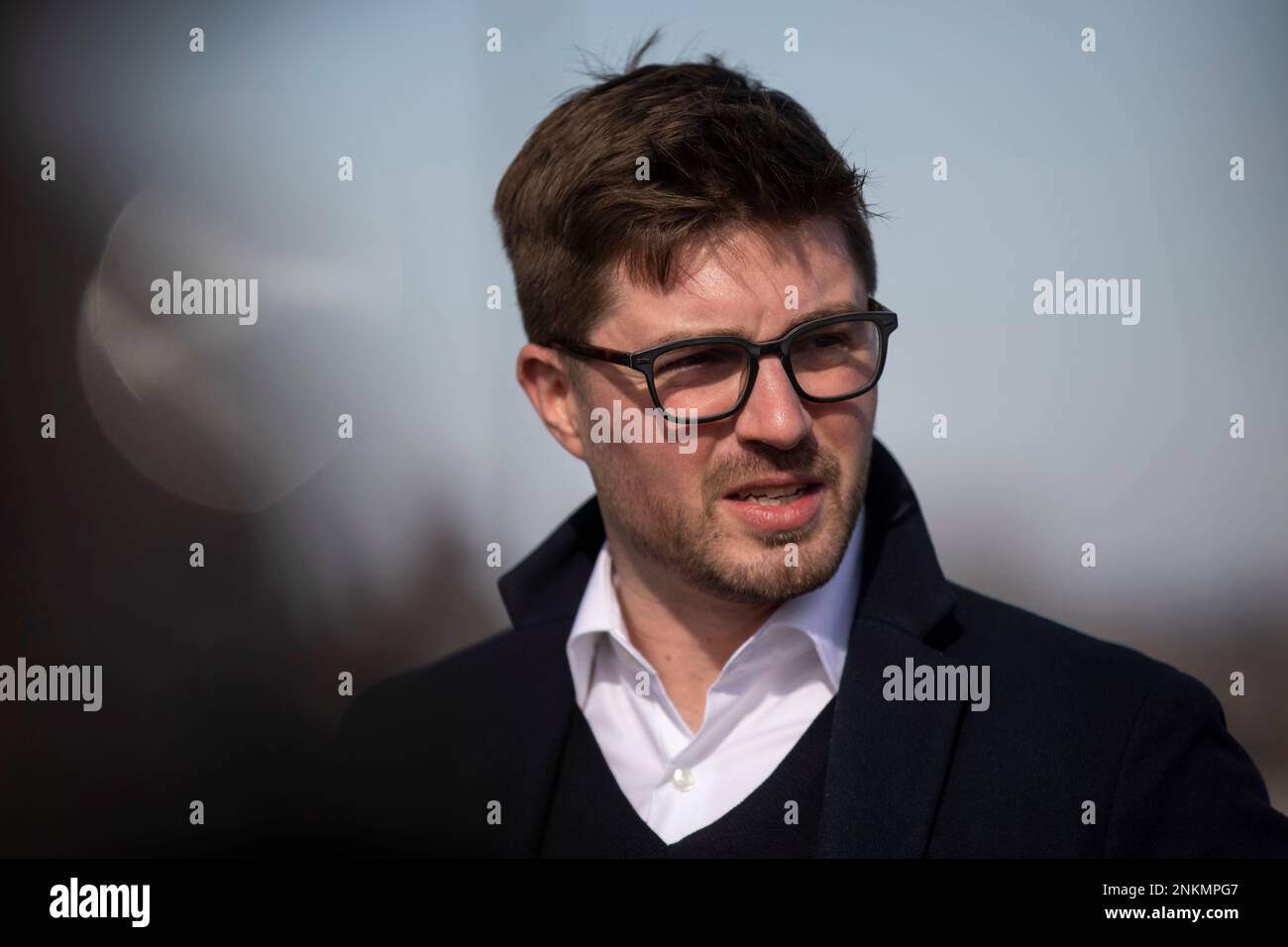 Toronto Maple Leafs General Manager Kyle Dubas speaks to the media at ...