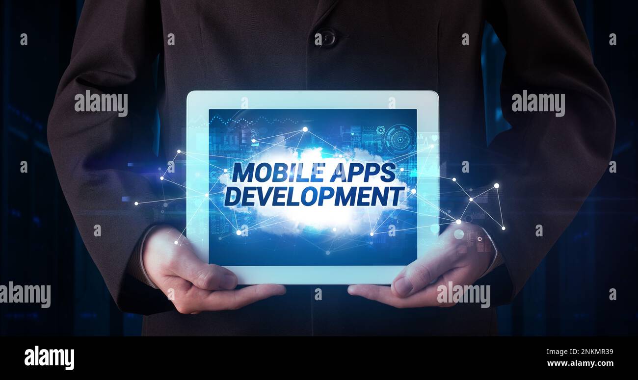 Person holding tablet, technology concept Stock Photo - Alamy