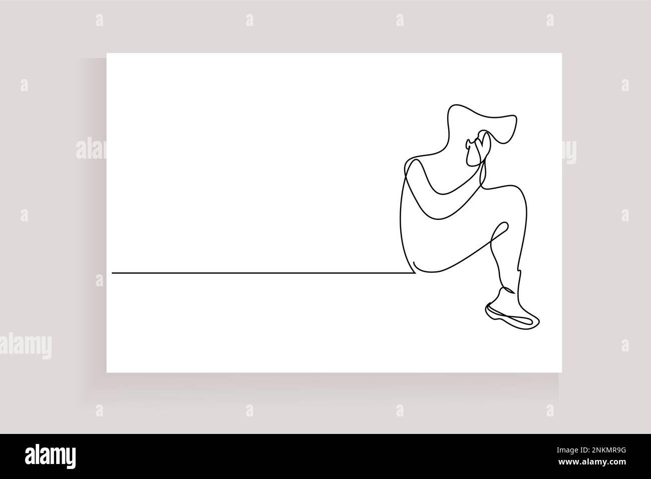 Sitting man line drawing hi-res stock photography and images - Alamy
