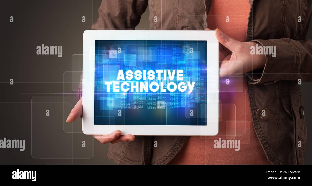 Person holding tablet, technology concept Stock Photo - Alamy