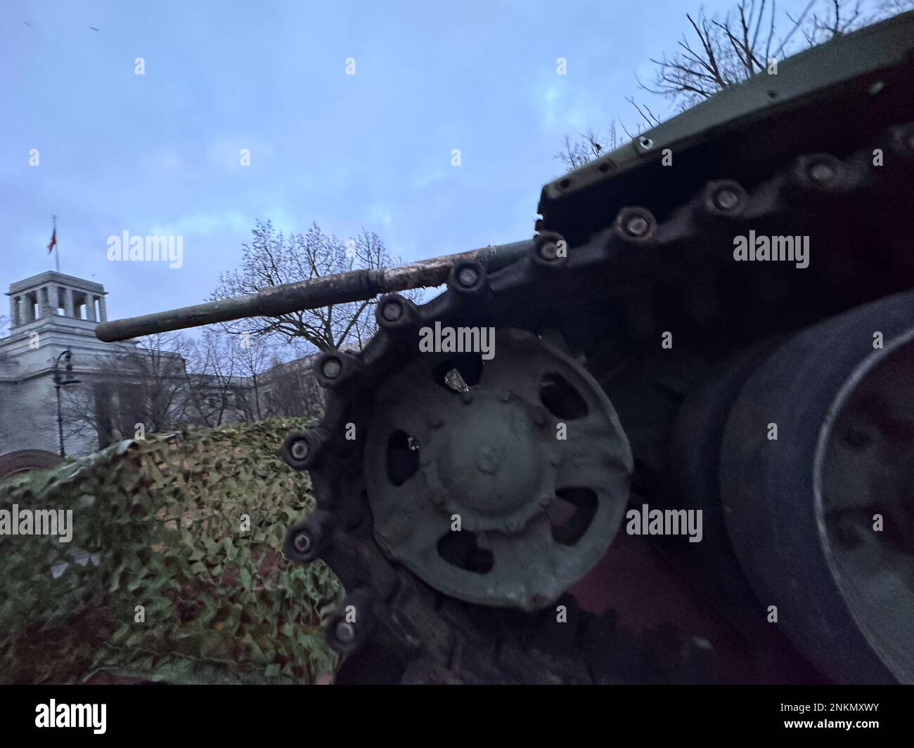 Berlin, Germany. 24th Feb, 2023. A Russian T-72 B1 tank destroyed by an ...