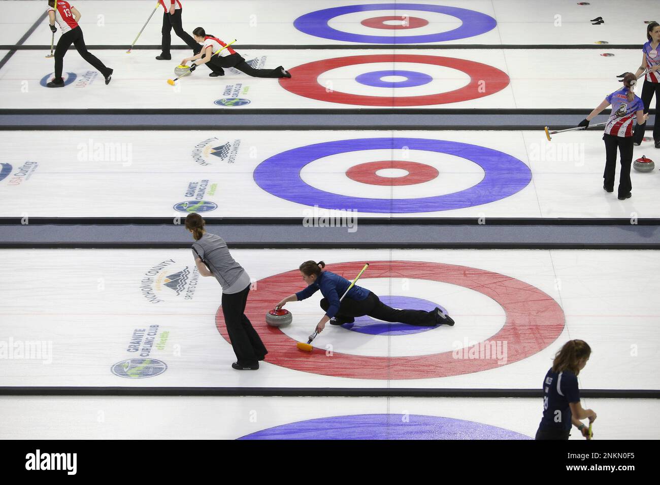 Teams compete in the women's division of the 2017 USA Curling National ...