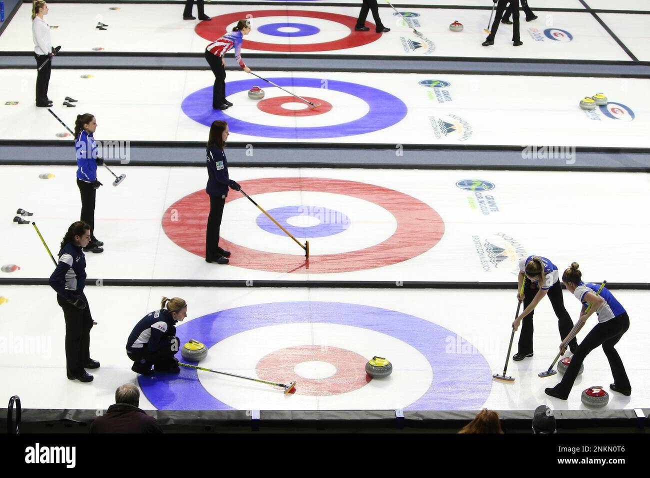 Teams compete in the women's division of the 2017 USA Curling National ...
