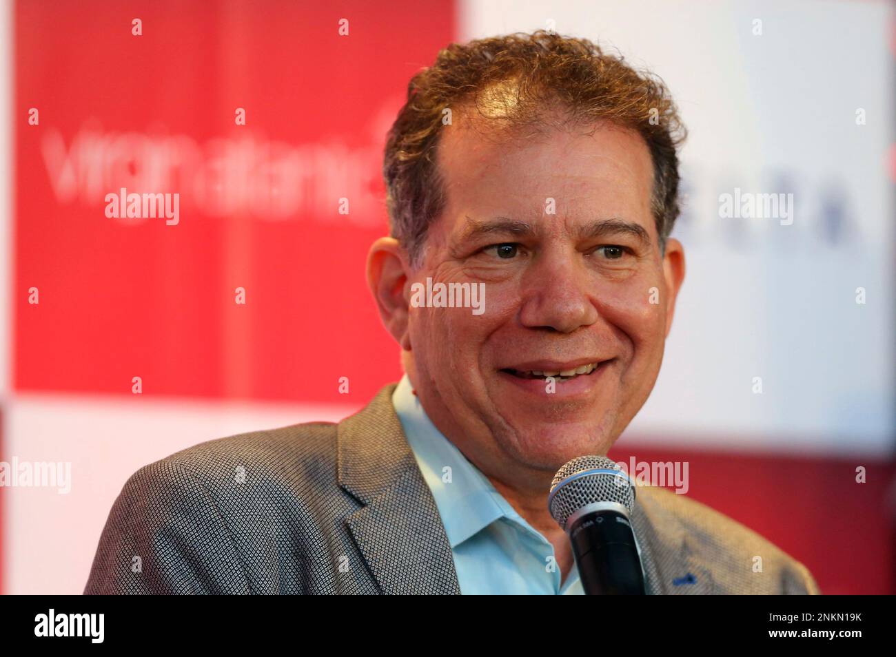 CEO of Virgin Atlantic Craig Kreeger speaks during a press conference ...