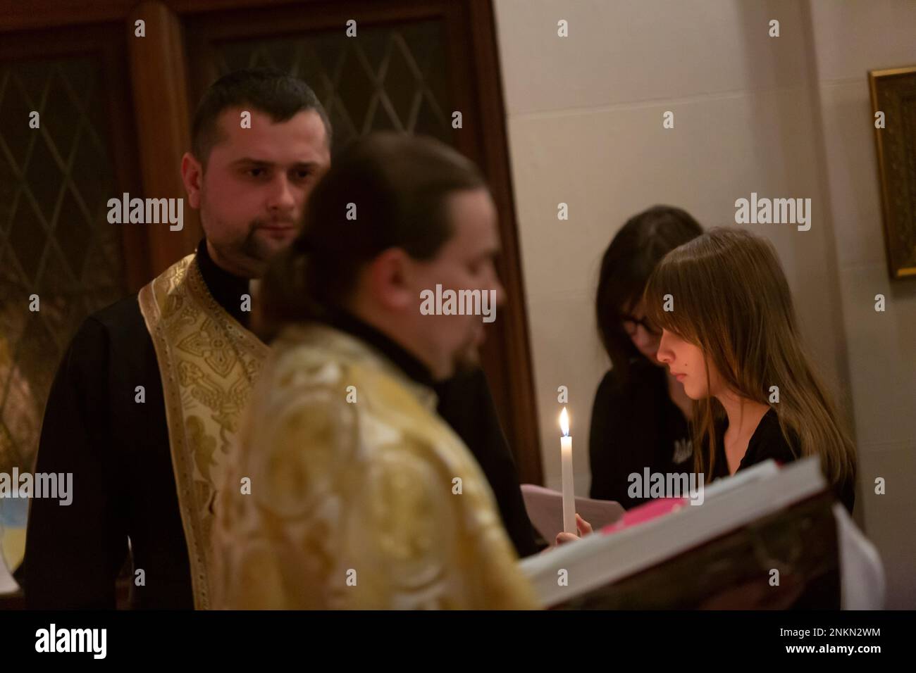 Seattle, Washington, USA. 23rd February, 2023. Fr. Andriy Matlak with ...