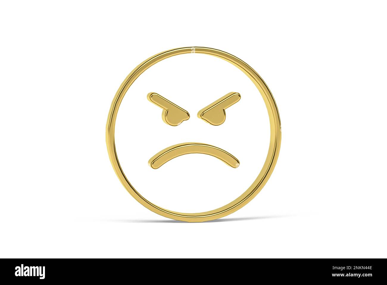 Golden 3d angry icon isolated on white background - 3d render Stock ...