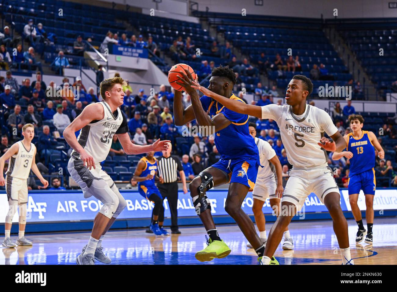 COLORADO SPRINGS, CO - MARCH 01: Air Force Falcons center Lucas Moerman ...