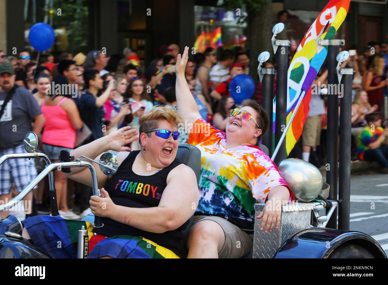 The Dykes on Bikes lead the Seattle Pride Parade, Sunday, June 25, 2017 ...