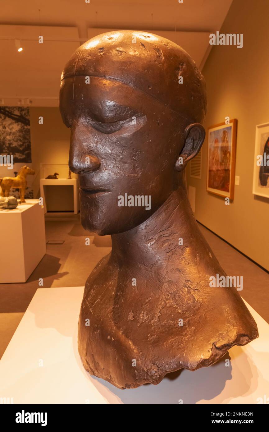 England, Dorset, Dorchester, Dorset Museum, Display of Bronze Sculpture ...