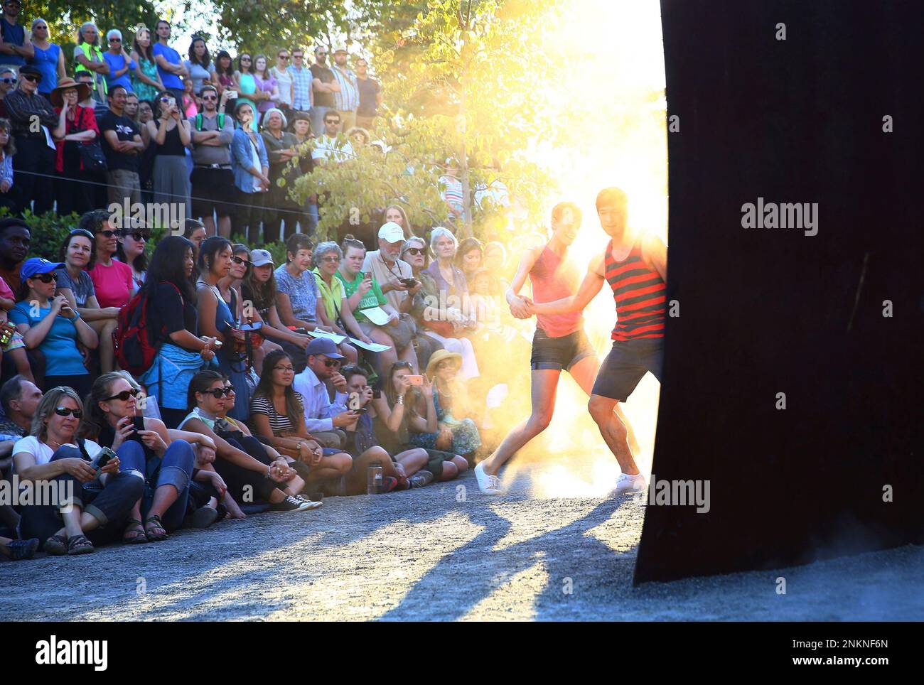 Pacific Northwest Ballet dancers James Moore and Leah Merchant perform ...