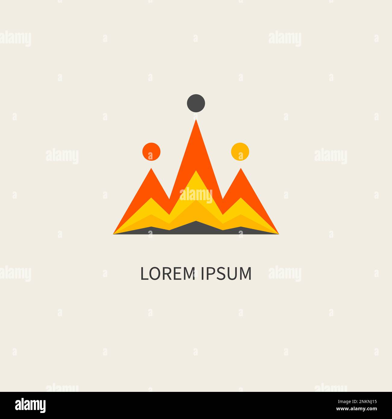 Three people in shape of crown logo, business icon. Abstract group of ...
