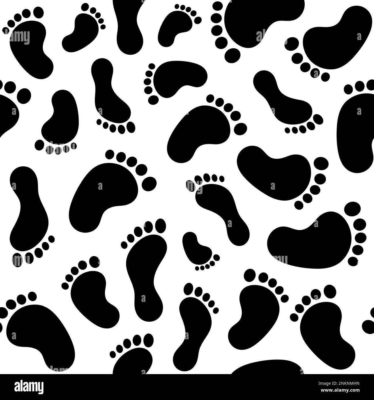 Seamless pattern with human footprints. People feet symbol vector ...