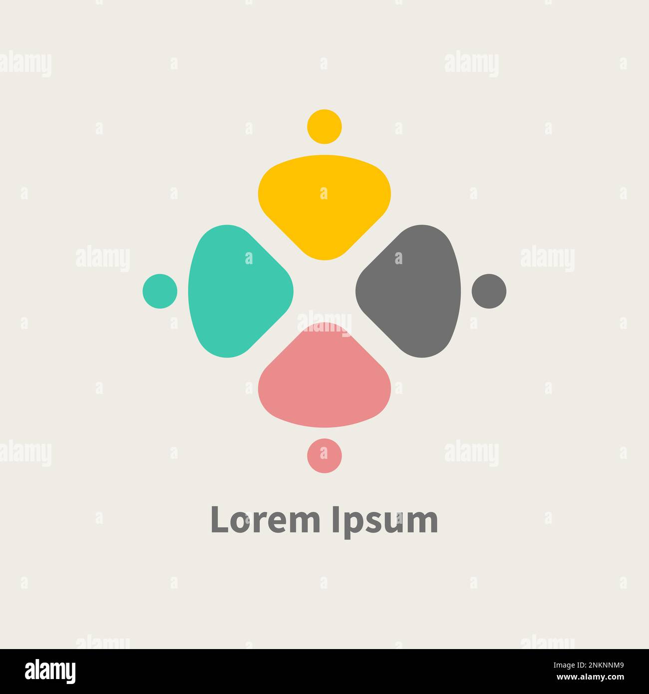 Four abstract people geometric logo. Business group, friends icon ...