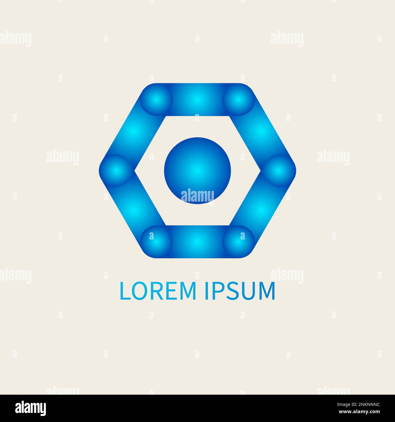 Hexagon blue gradient logo. Hexagonal shape technological icon. Techno ...