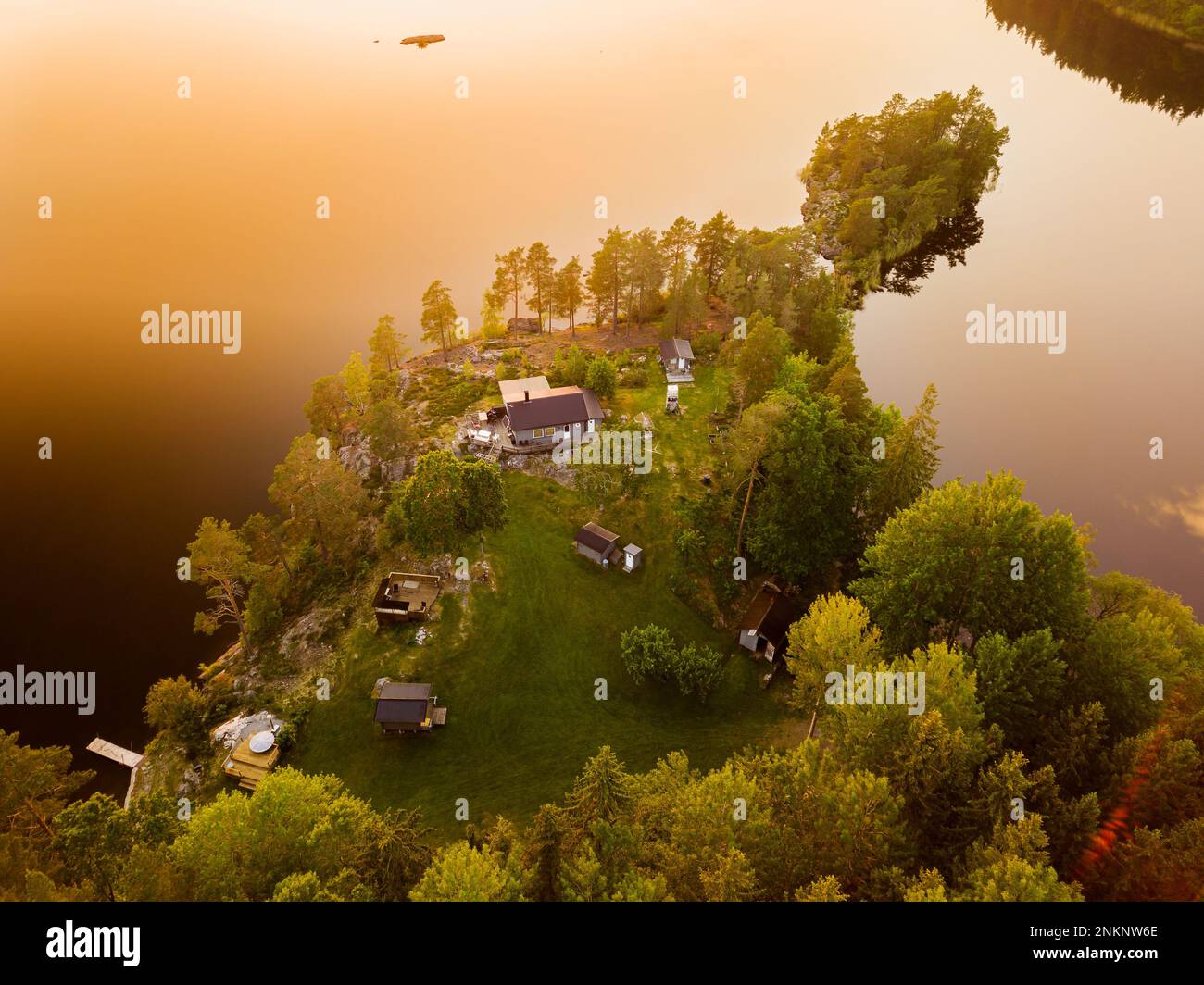 Aerial view above cabin night hi-res stock photography and images - Alamy
