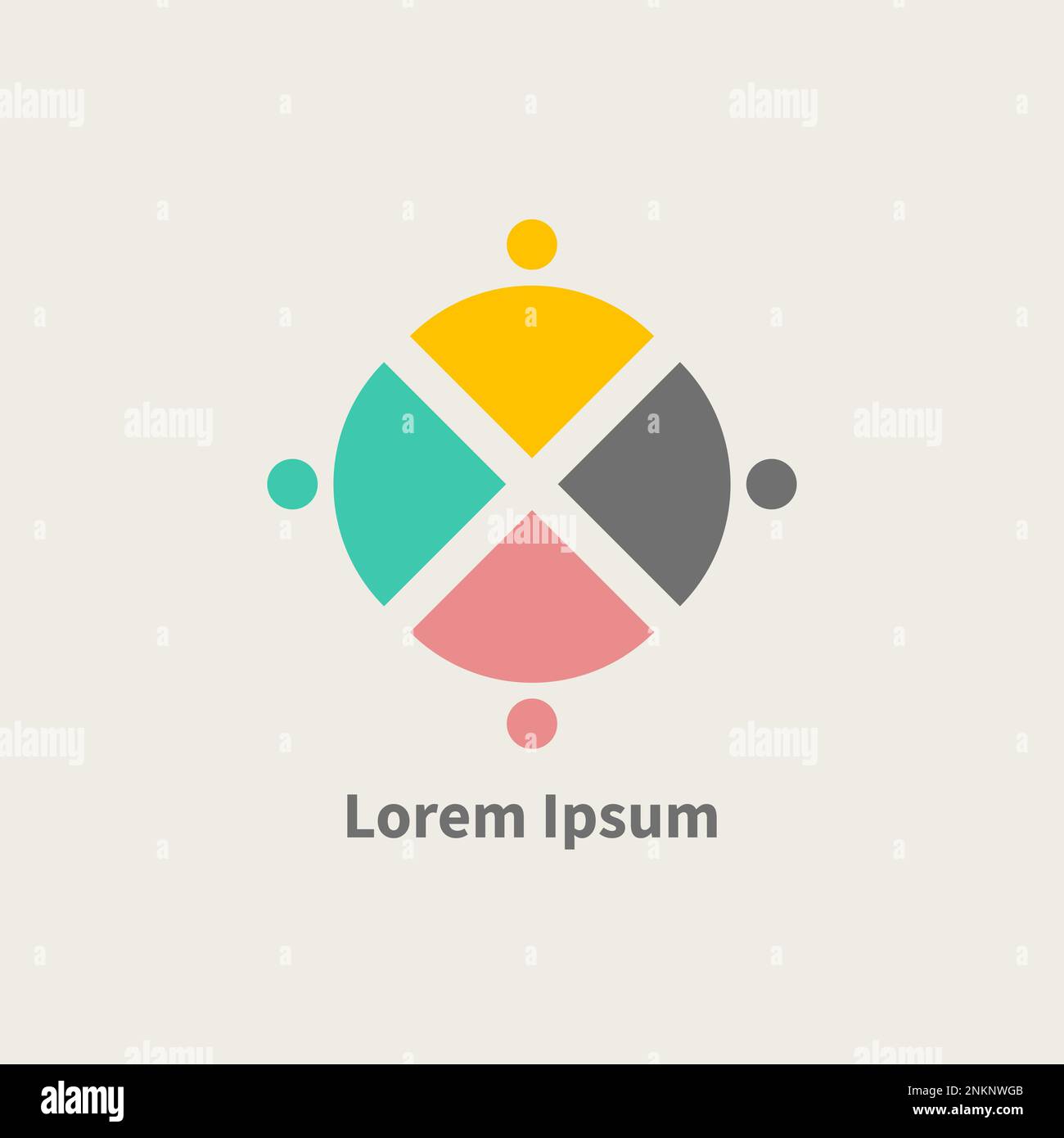 Four abstract people geometric logo. Business group, friends icon ...