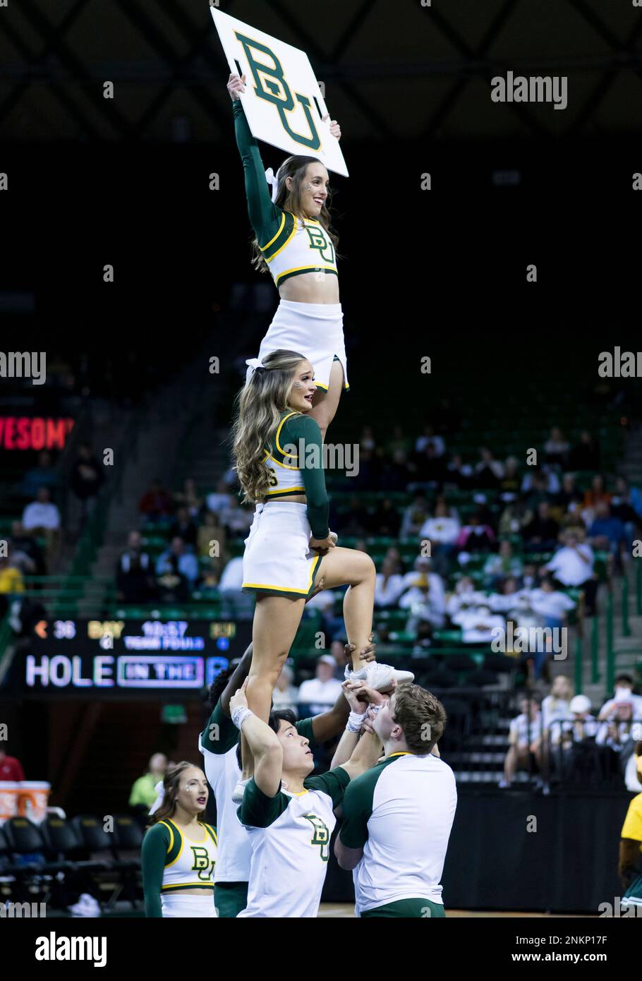 February 26 2022: Baylor Lady Bears cheerleaders perform during ...