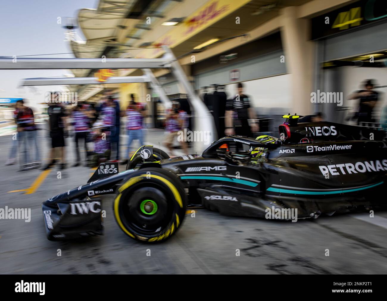 BAHRAIN - Lewis Hamilton (Mercedes) during the second day of testing at ...