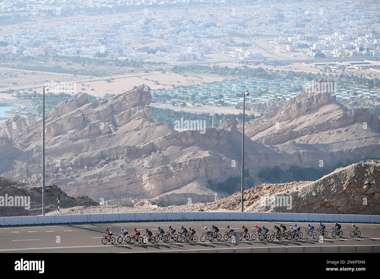 Cyclists compete during the seventh stage of the UAE Cycling Tour, in ...