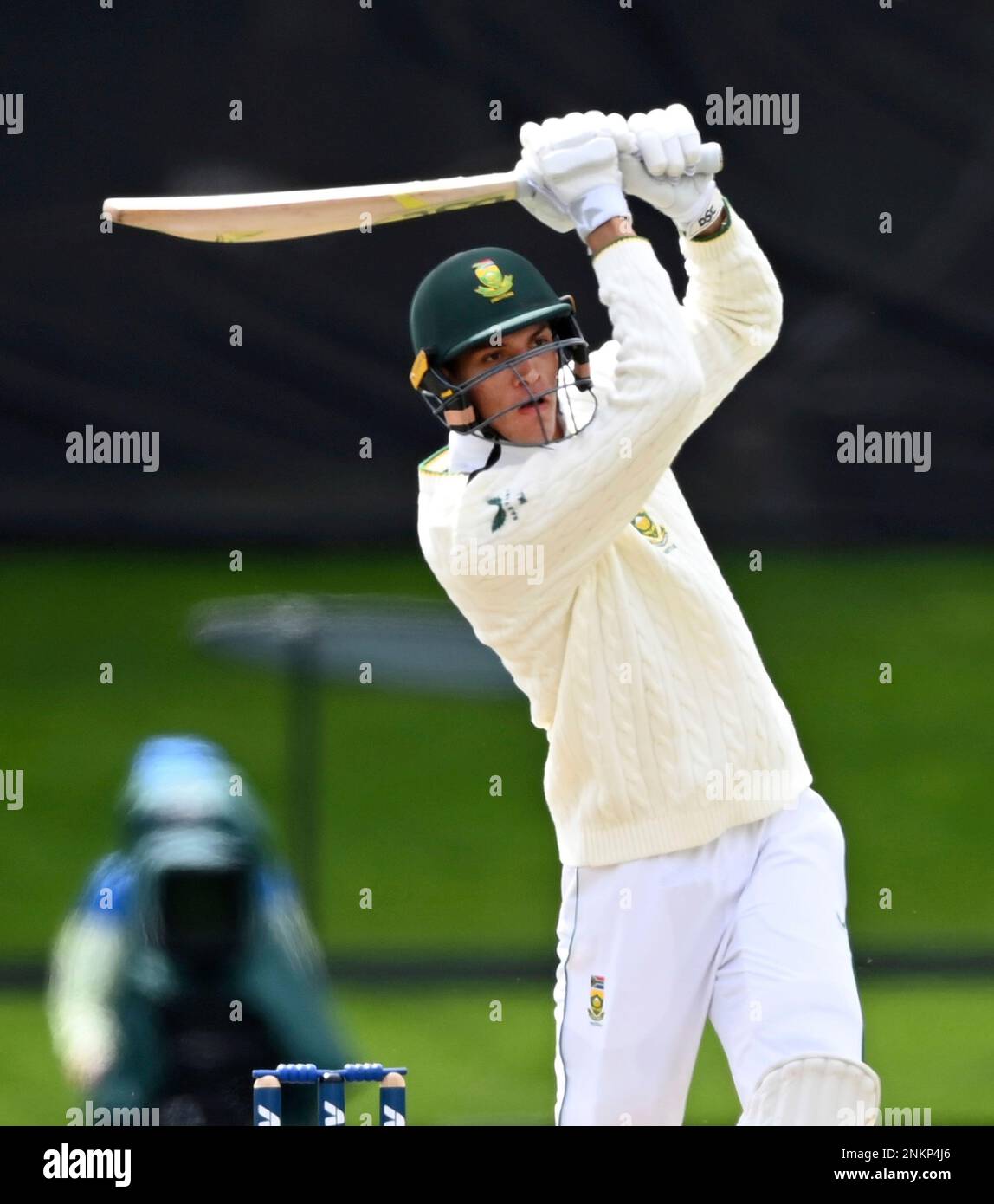 South Africa's Marco Jansen bats during his innings of 37 not out ...