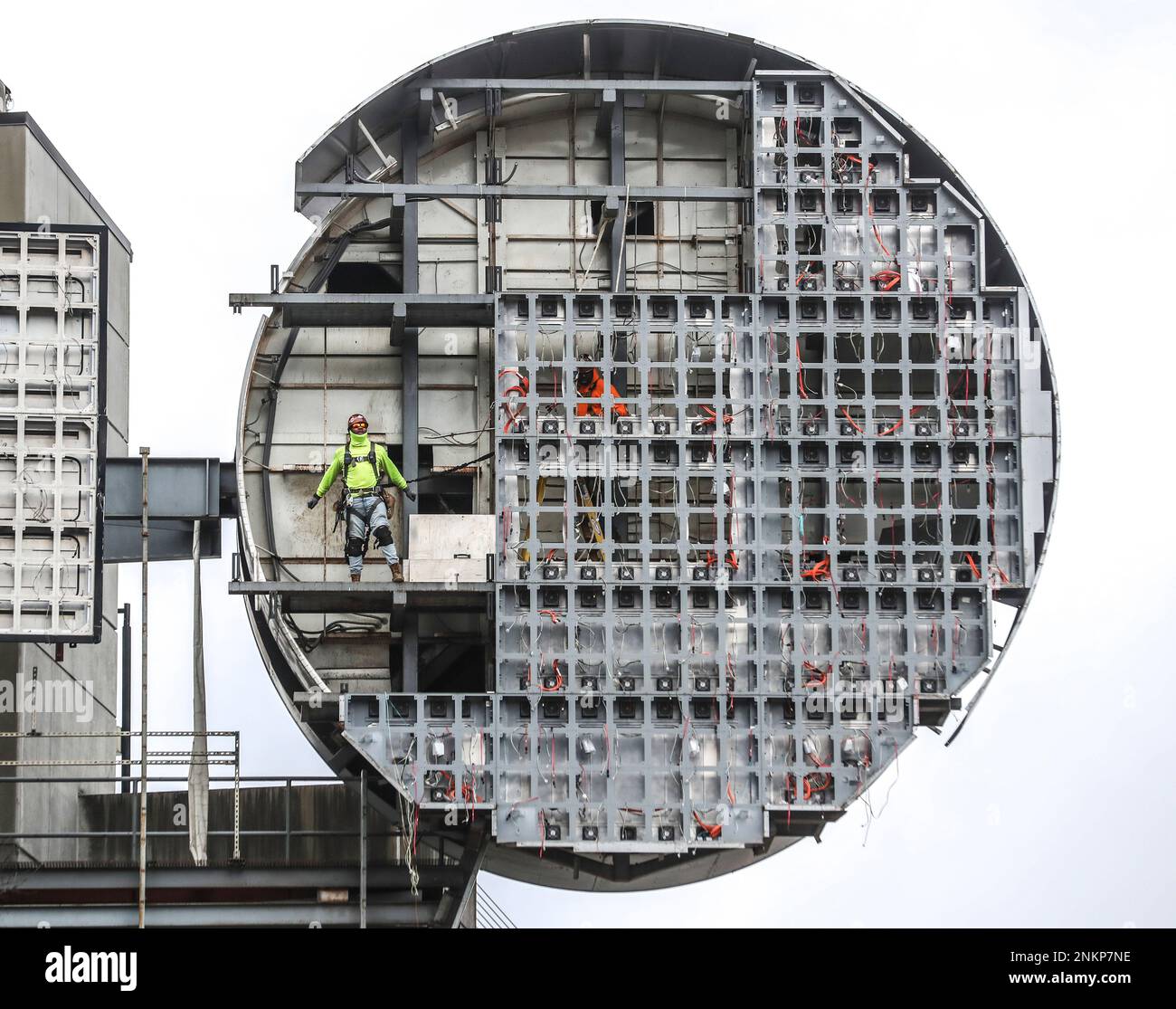 With temperatures in the upper 70's, Craig Slaughter, an iron worker ...