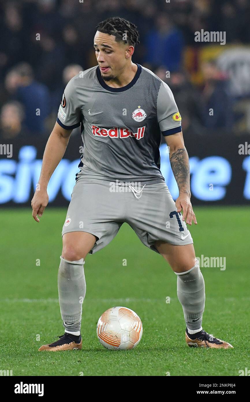 Rome, Lazio. 23rd Feb, 2023. Noah Okafor of Red Bull Salzburg during ...