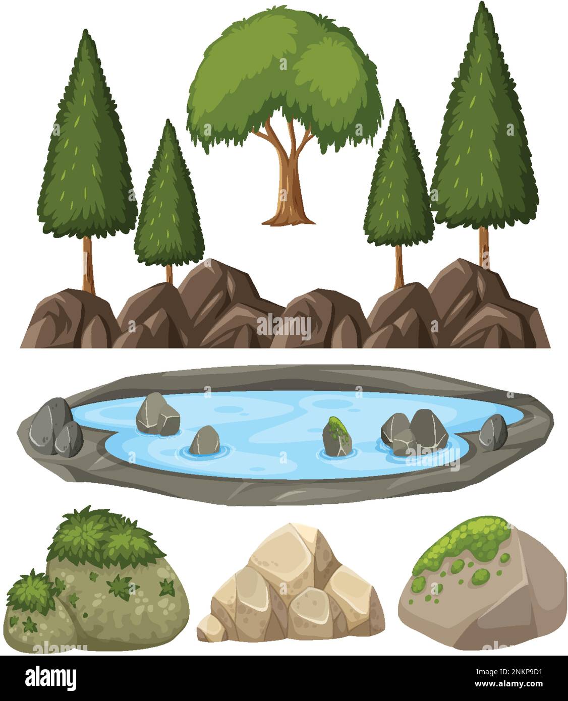 Nature element cartoon set illustration Stock Vector Image & Art - Alamy