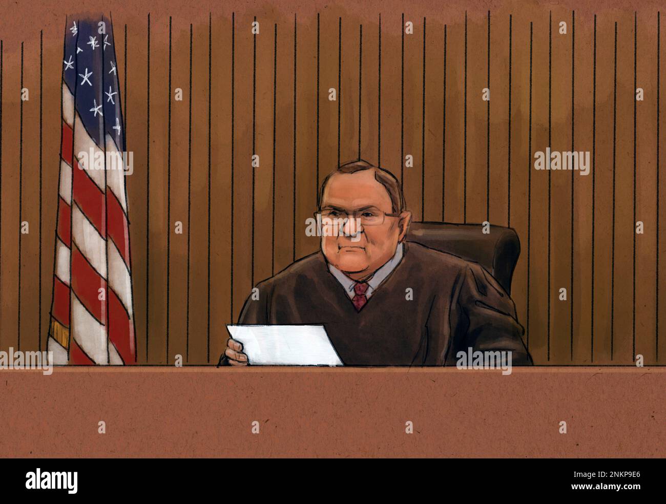 Judge Paul Magnuson reads the verdict during the trial in the killing ...